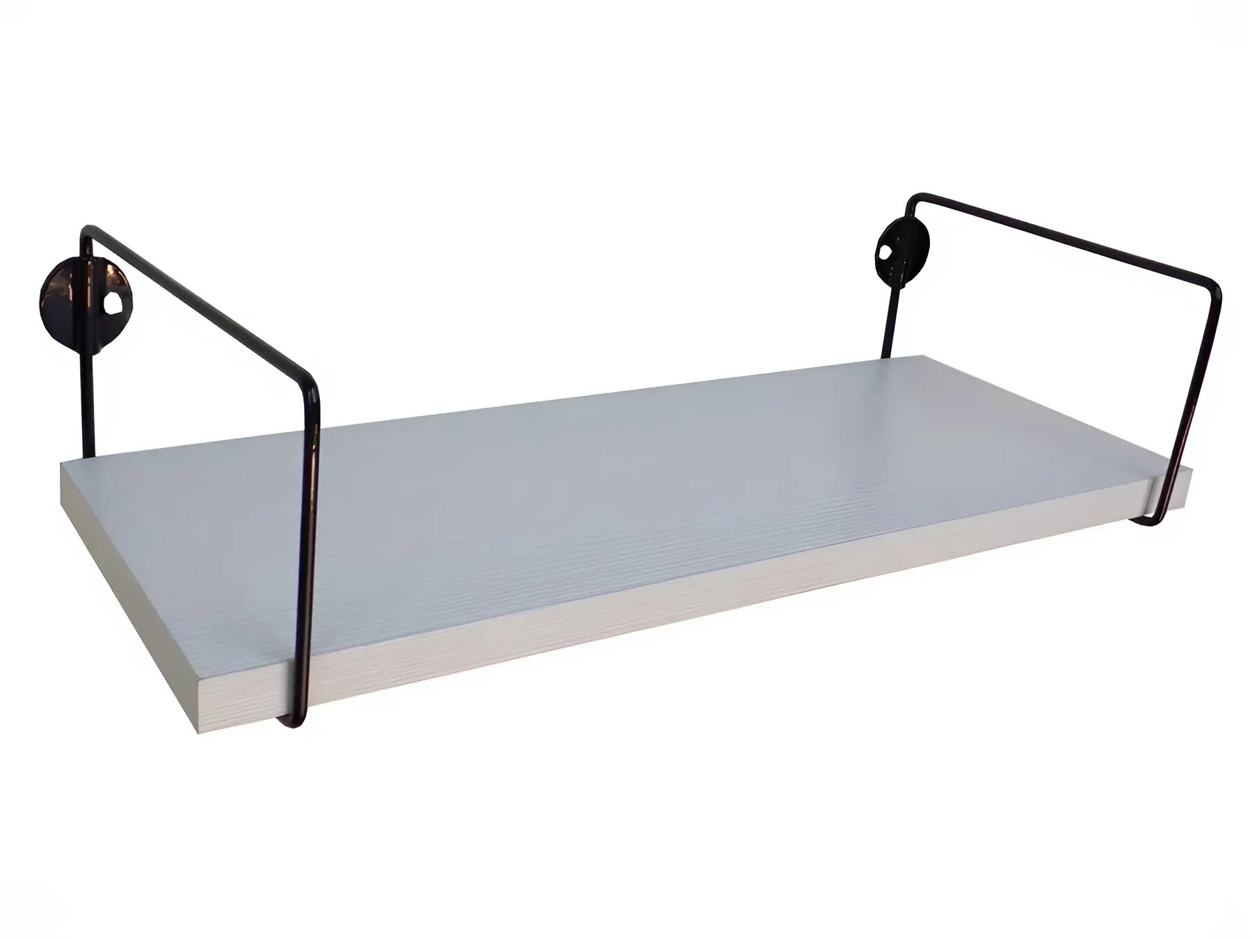 Полка для книг GARROSS "SIBERIA 214352", одна полка 15х40 см, высота 10 см, каркас чёрный, цвет полок сосна выбеленная