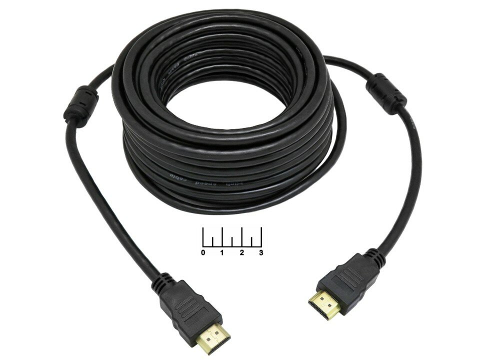 Шнур HDMI-HDMI 10м gold пластик (2 фильтра) Premier v2.0 4K (60Hz) (5-813)