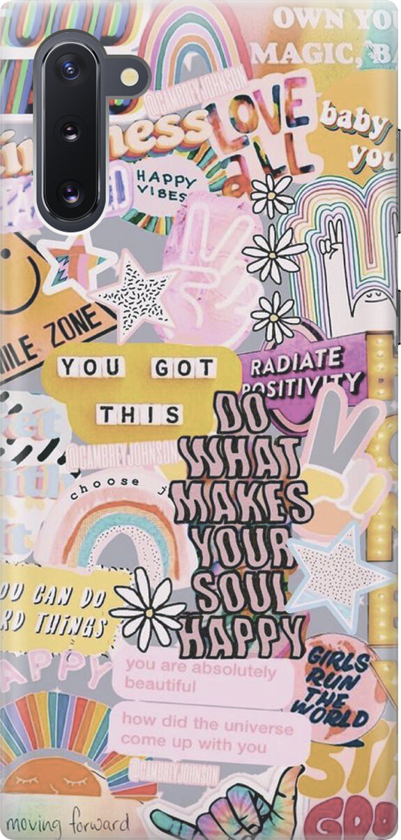 Силиконовый чехол Жизнерадостные стикеры на Samsung Galaxy Note 10 / Самсунг Ноут 10