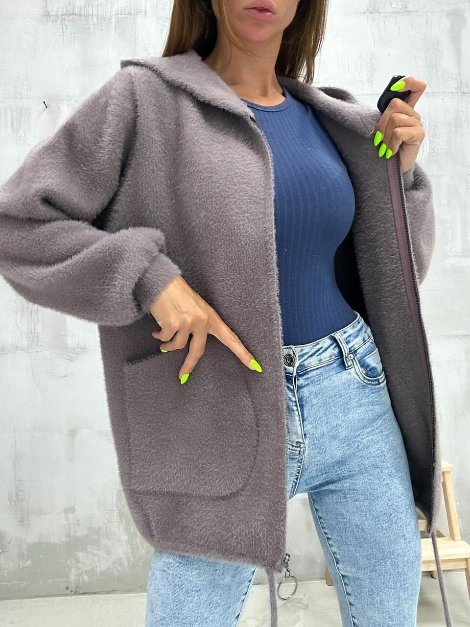 Куртка  пушистый весенняя 48-52