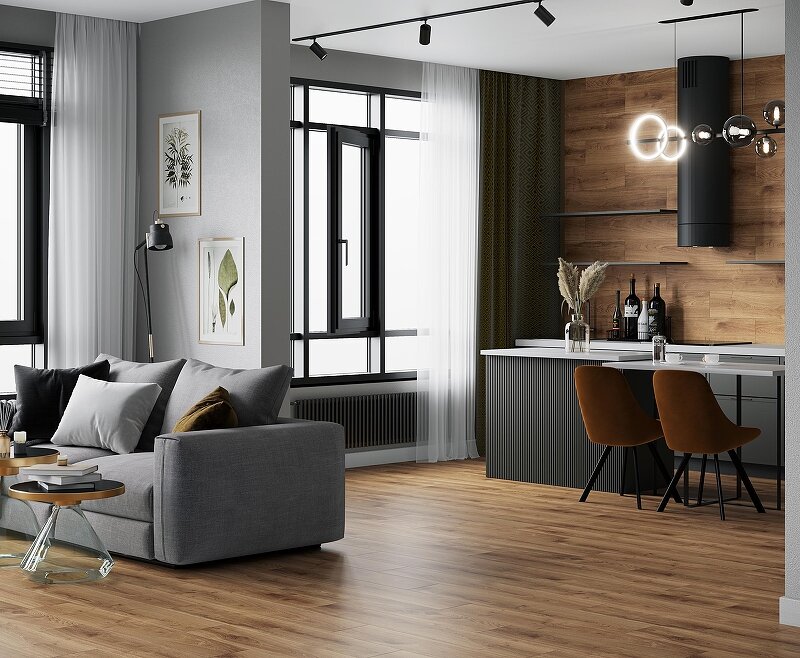 Керамогранит Laparet Latina Brown структурный 20x120 см под дерево матовая