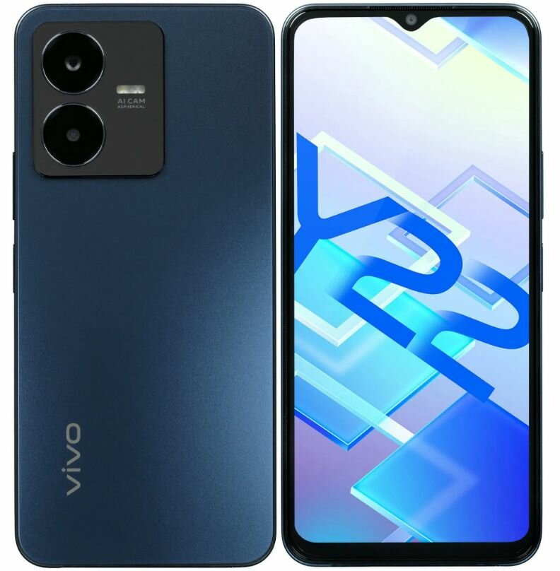 6,55" Смартфон vivo Y22 4/64 ГБ (Y22) 2022, синий