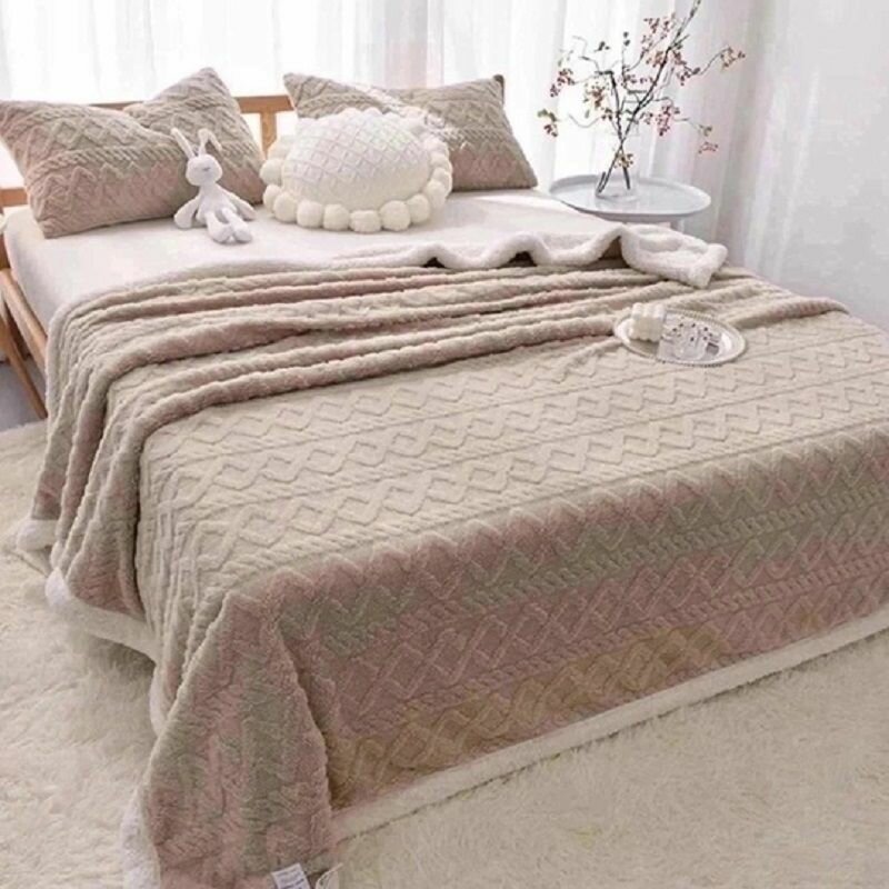 Плед с мехом покрывала под Барашка 180 х 200 см