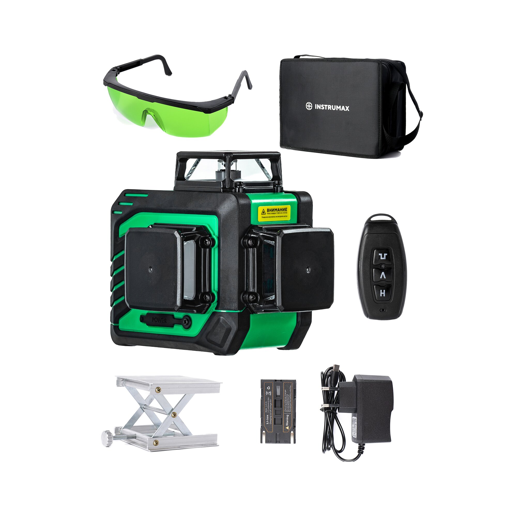 Лазерный уровень INSTRUMAX GREENLINER IM0149, 3 луча, зеленые, дальность 70 м, автовыравнивание