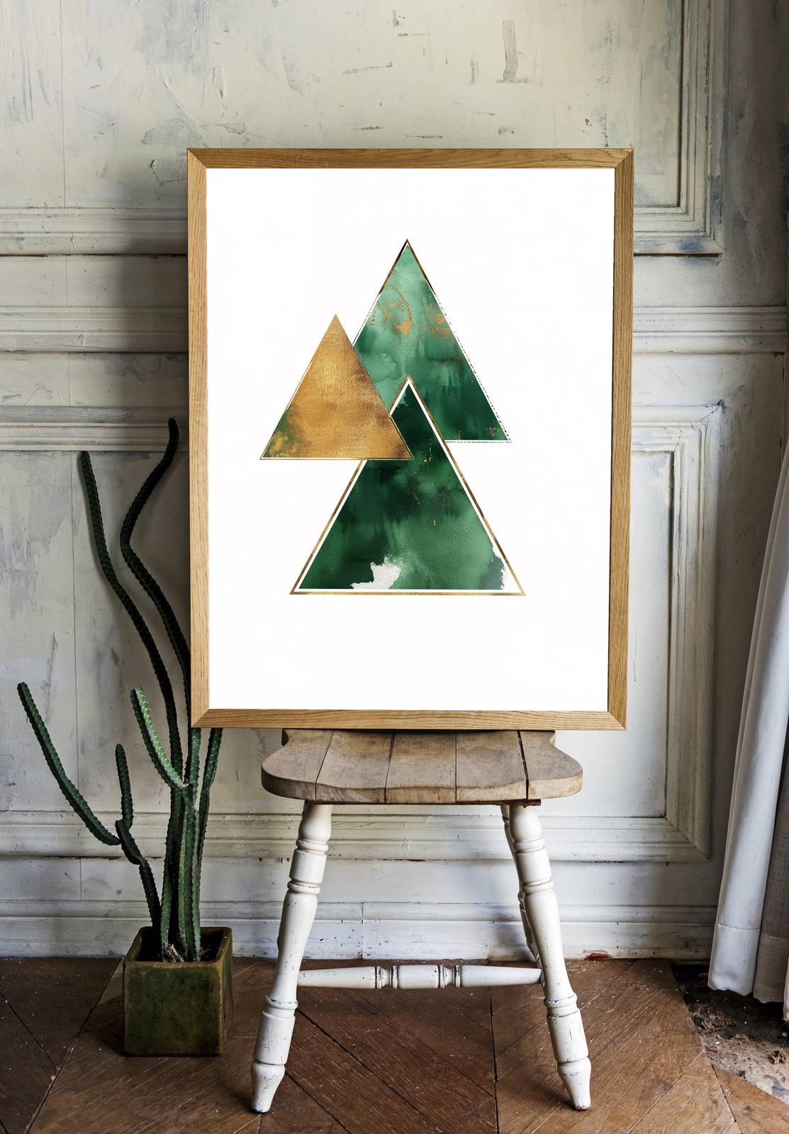 Постер "Геометрические фигуры в акварельной технике" 50x70 см в подарочном тубусе