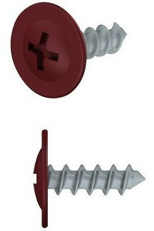 Саморез 4.2х19 мм с прессшайбой, цинк, острый, RAL 3005 50 шт в зип-локе STARFIX