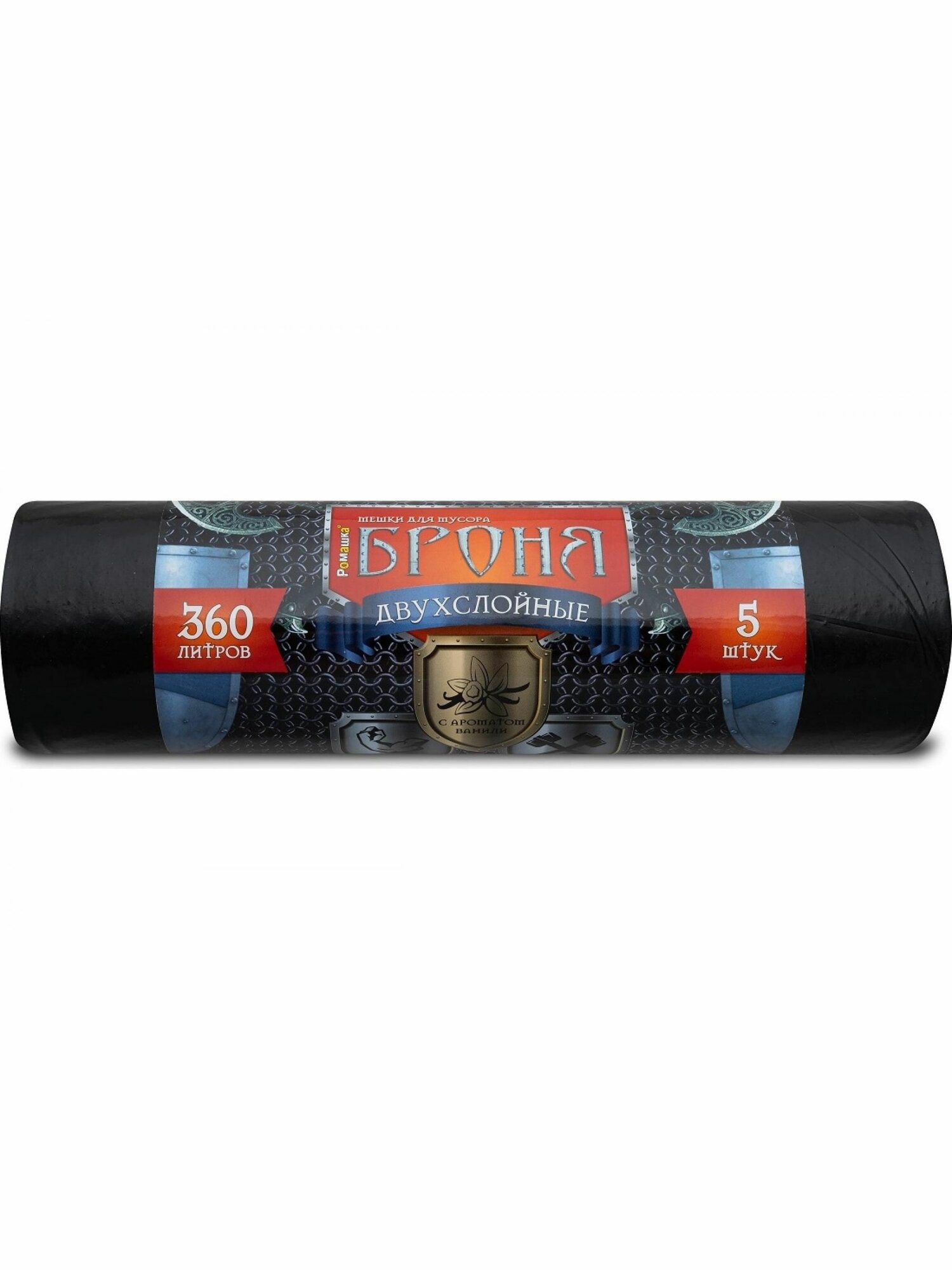 Мешки для мусора ПВД 360л/5шт рулон, (120х160х60мкн) Ромашка, черный, ВР-0015