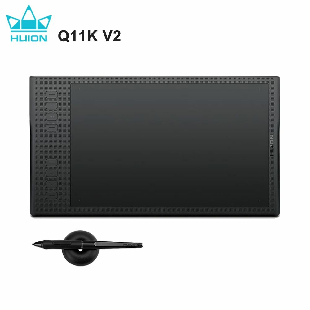 Графический планшет HUION INSPIROY Q11K V2, формат A4, черный матовый, голубой