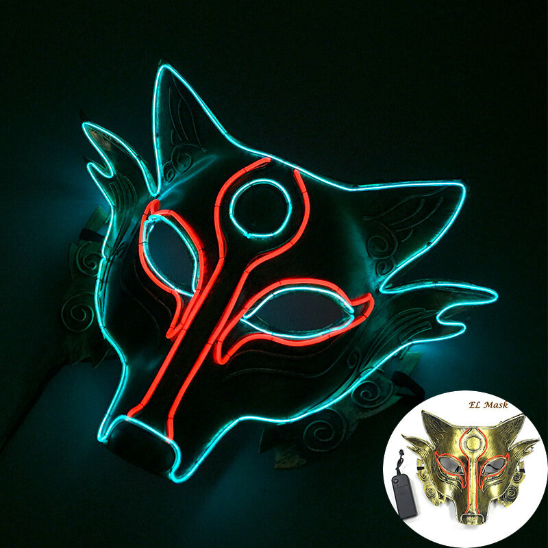 Маска оборотня "Color Light", для Хэллоуина, с LED-подсветкой