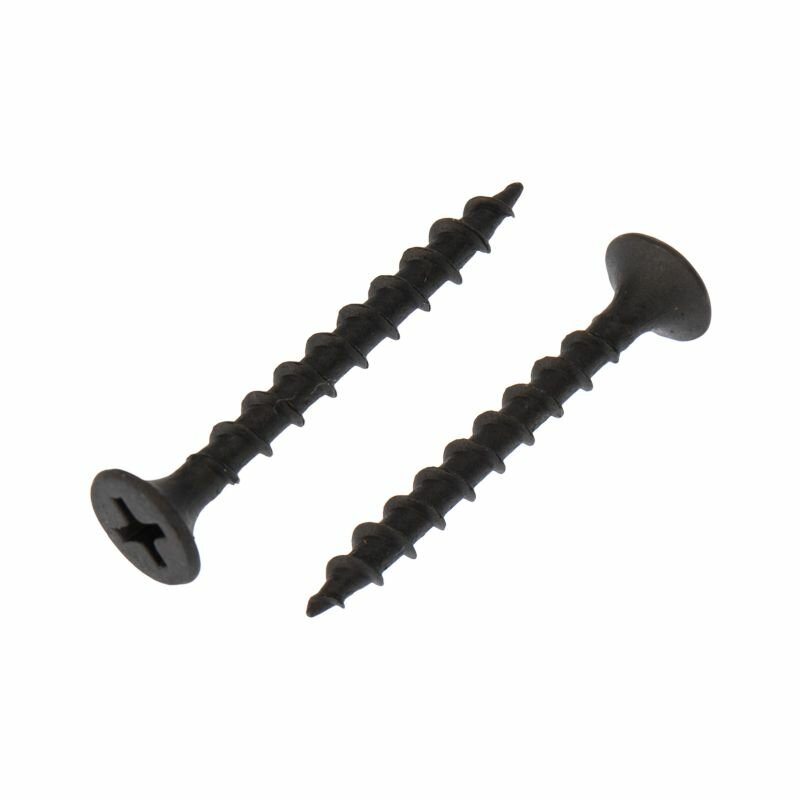 Саморезы - шуруп по дереву, гипсокартону и фанере, под дрель или шуруповерт, черный 3,5х35 мм, 200 шт.