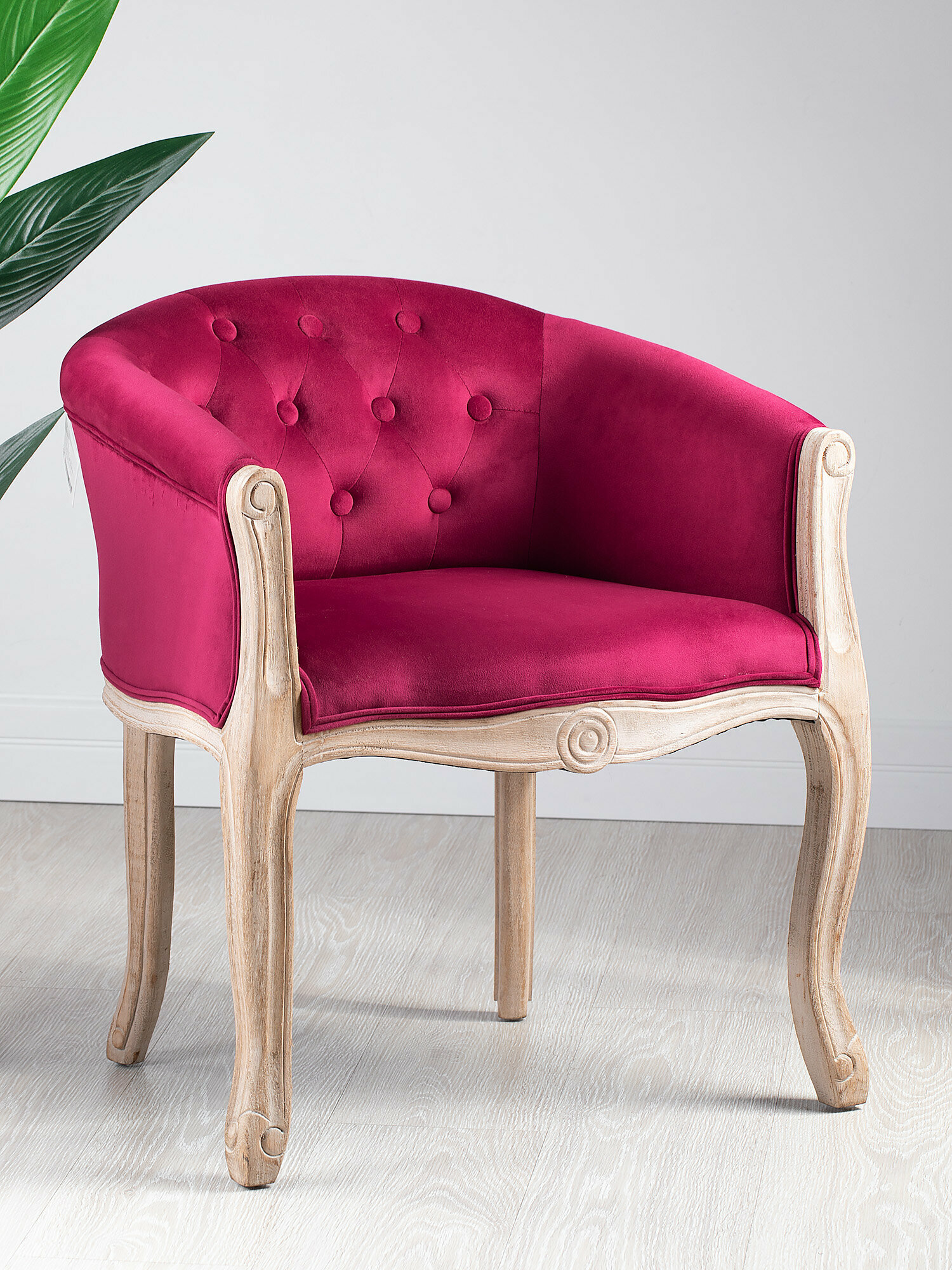 51-056 Кресло 61 х 61 х 71см, дерево, полиуретан, велюр, Glasar