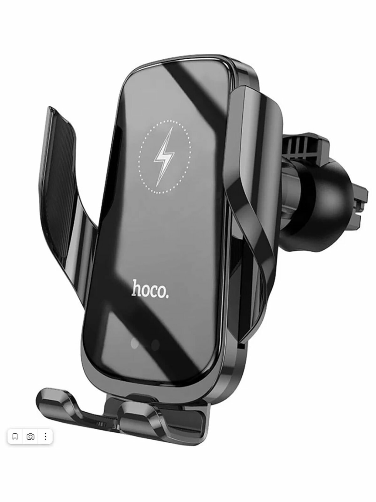 Держатель для телефона автомобильный Hoco CA202 / Держатель с беспроводной зарядкой, цвет - черный