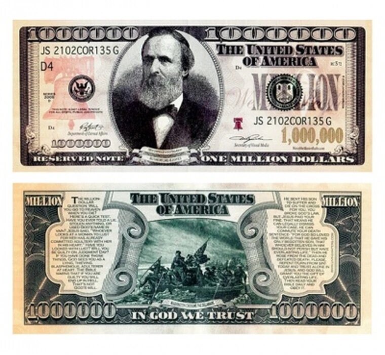 1000000 долларов 2008 США, сувенирная копия, банкноты и купюры редкие коллекционные