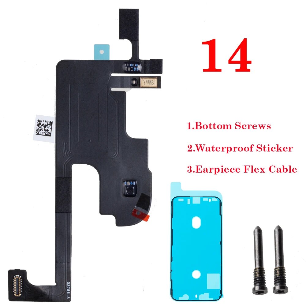 1 комплект, наушник, датчик приближения, функция распознавания лиц, ленточный гибкий кабель для iPhone 13, 14, 15, 16 Plus Pro Max, без динамика For iPhone 14