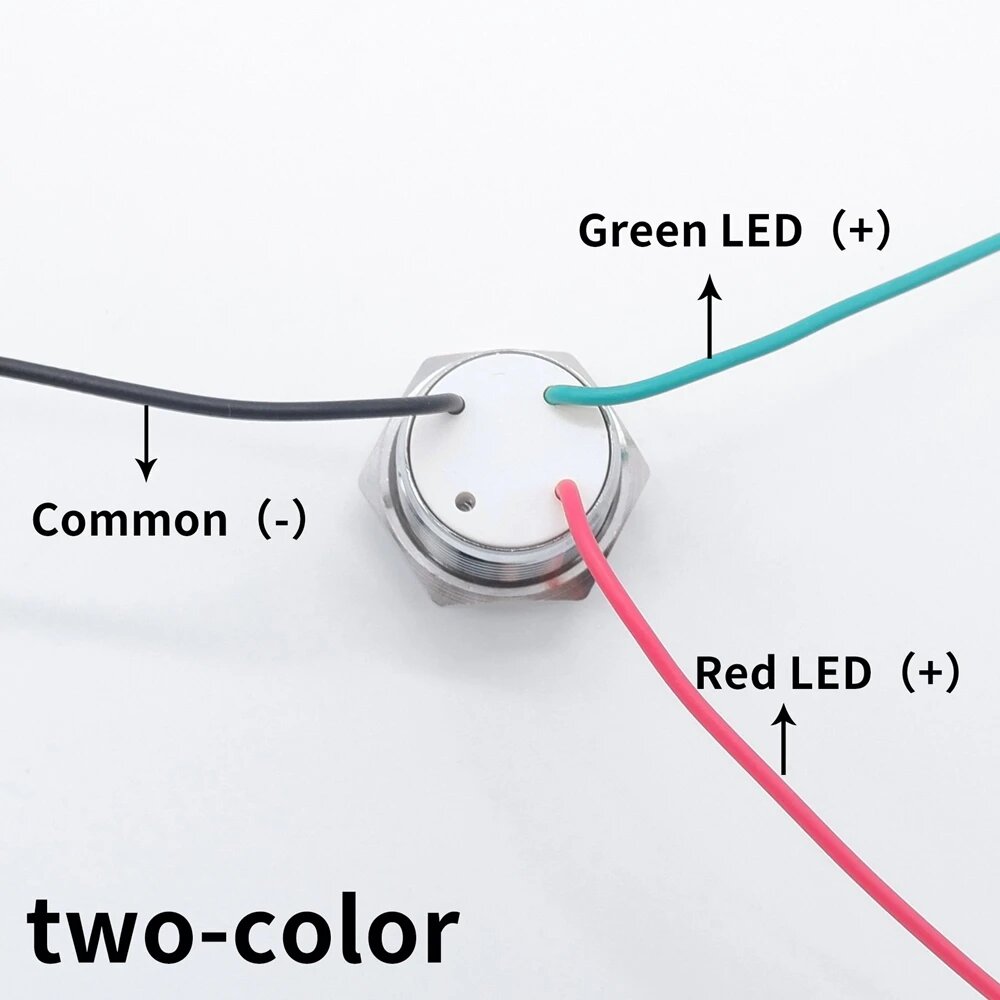 Двухцветный светодиодный индикатор 22mm, 12-24V