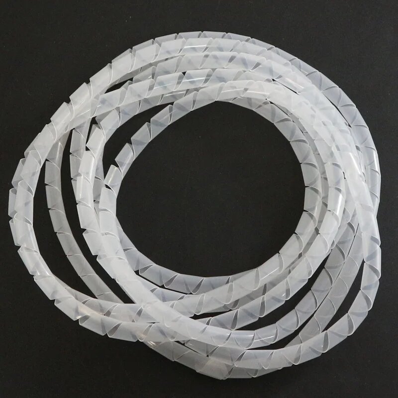 Спиральные ленты для обмотки проводов PE 6/8/10 мм White Color, 5Meter, 6mm