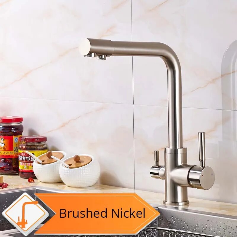 Белый латунный смеситель Rozin для кухни