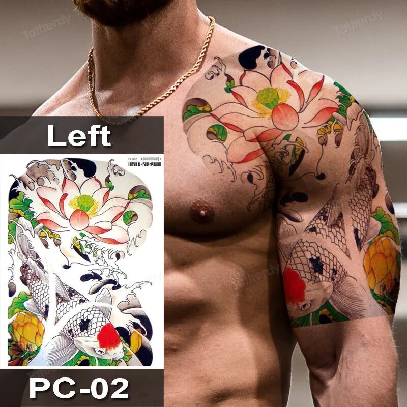 Временная татуировка Tattrendy PC02, набор 1 шт
