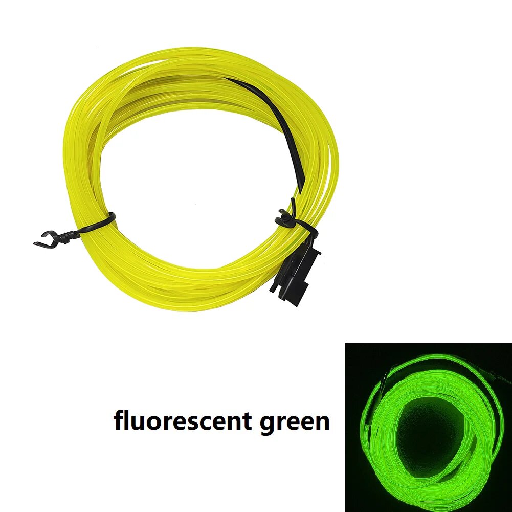 Неоновый кабель EL Wire, 10M, Fluorescent green
