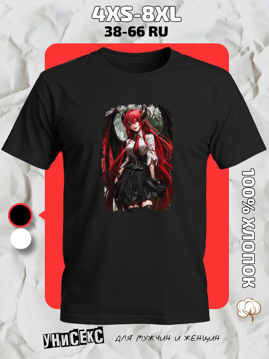 Футболка с принтом девушкой аниме