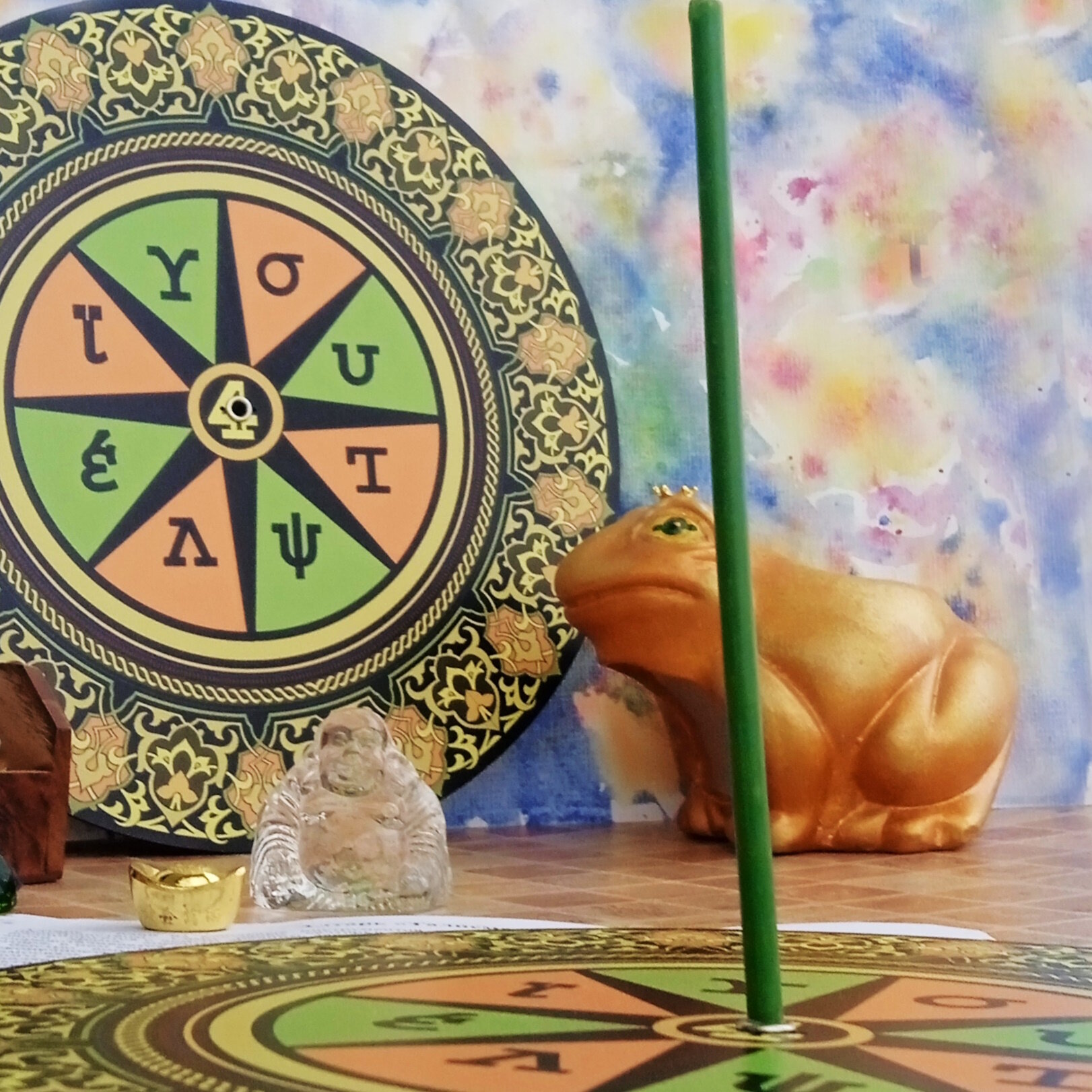 Алтарь Талисман Богатства Магический круглый 27 см со свечами