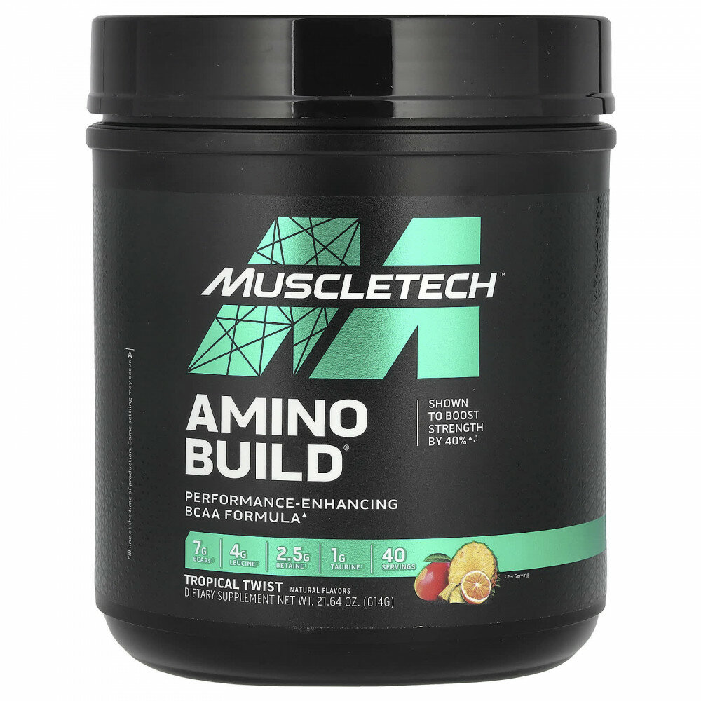 MuscleTech, Amino Build, аминокислоты тропических фруктов, 614 г (21,64 унции)