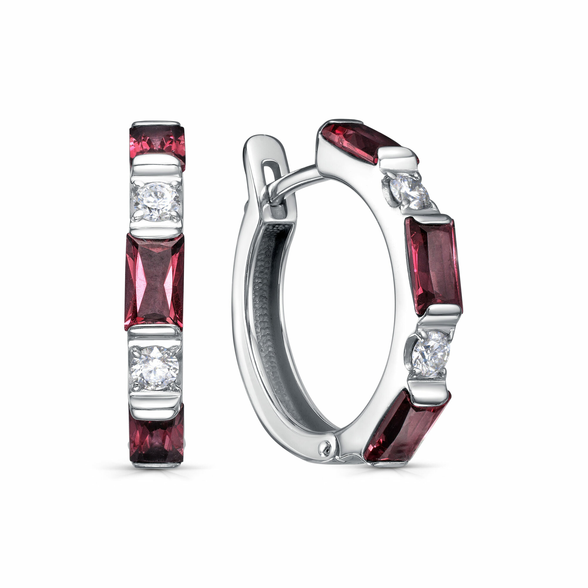 Серьги, белое золото, 585 проба, бриллиант, топаз