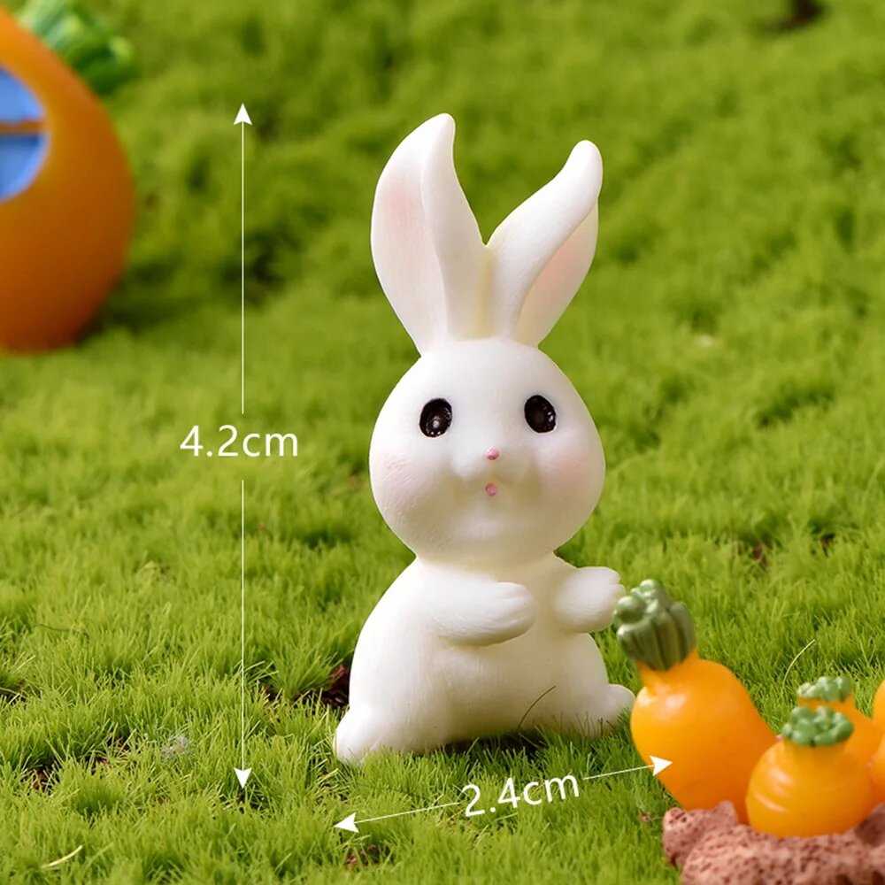 Миниатюрная фигурка кролика, 4.2x2.4 см, Цвет: 40J