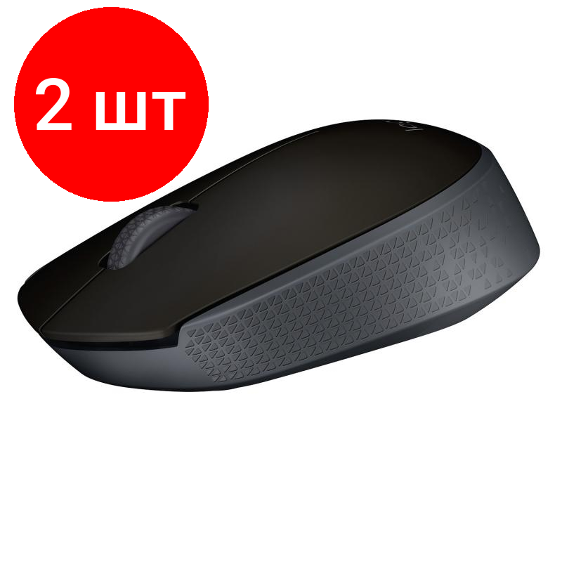 Комплект 2 штук, Мышь компьютерная Logitech USB OPTICAL WRL M171 BLACK