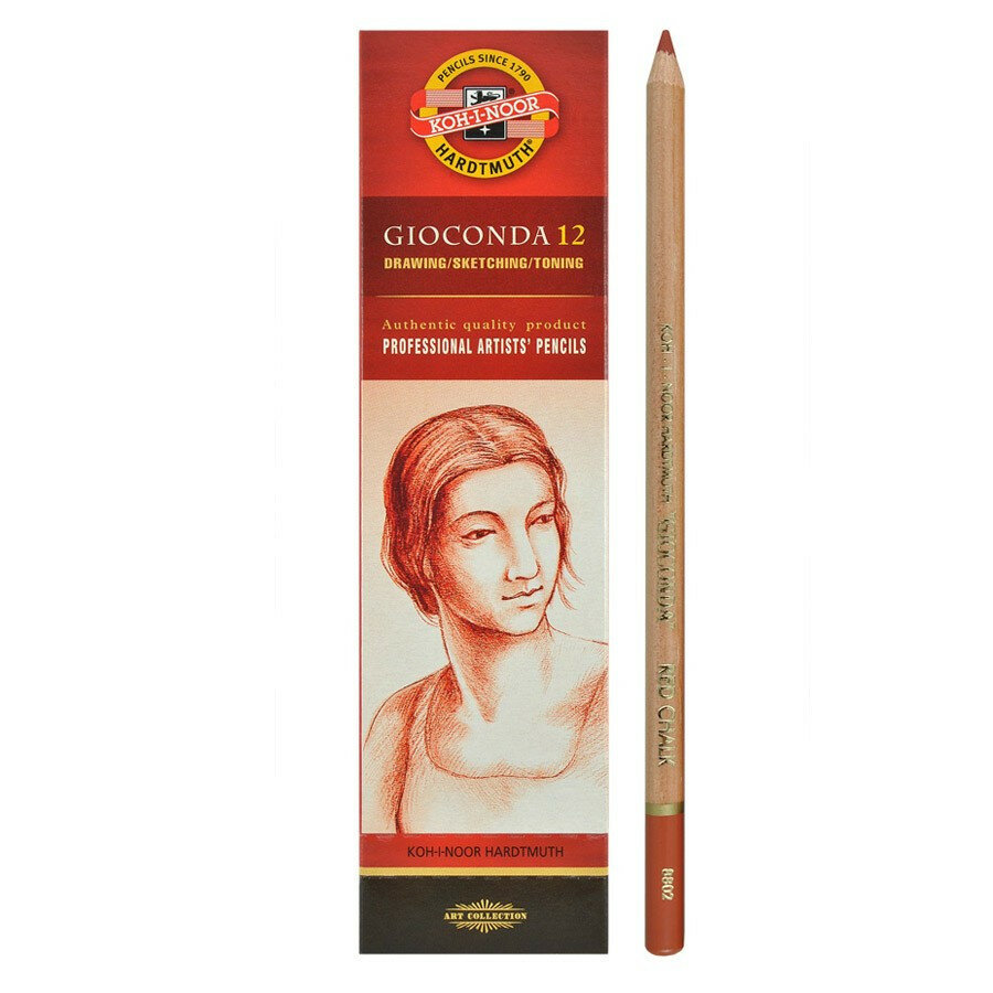 Цветные карандаши KOH-I-NOOR Карандаши сeпия (коричнево-красная) "Gioconda" KOH-I-NOOR, 12шт.