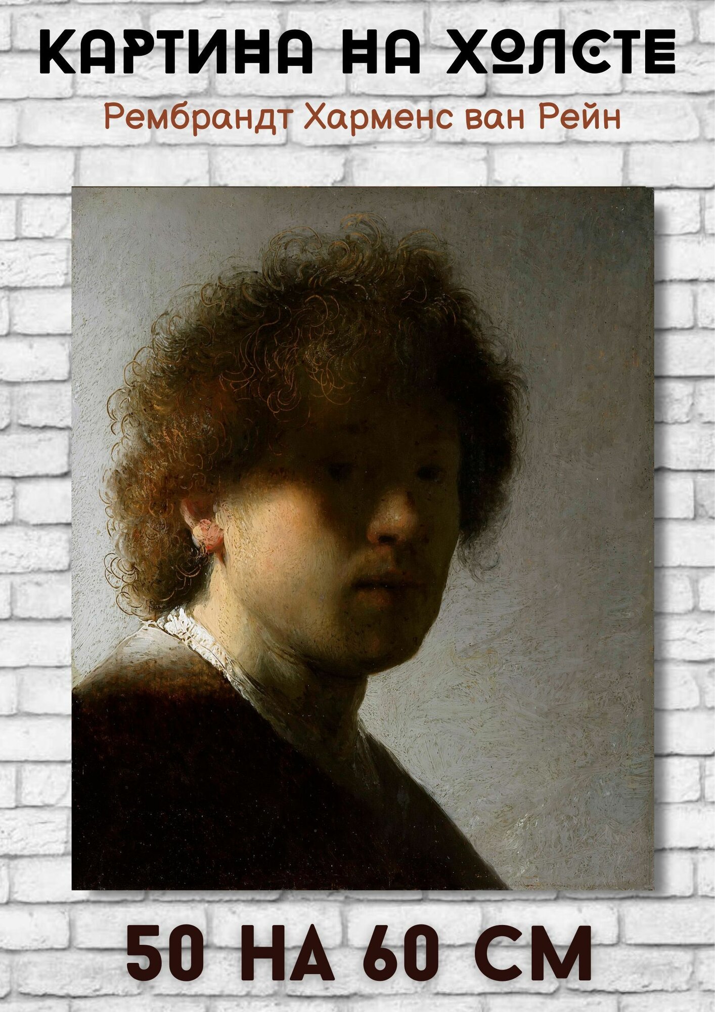 Картина Рембрандт Харменс ван Рейн "Автопортрет" 60х50 см