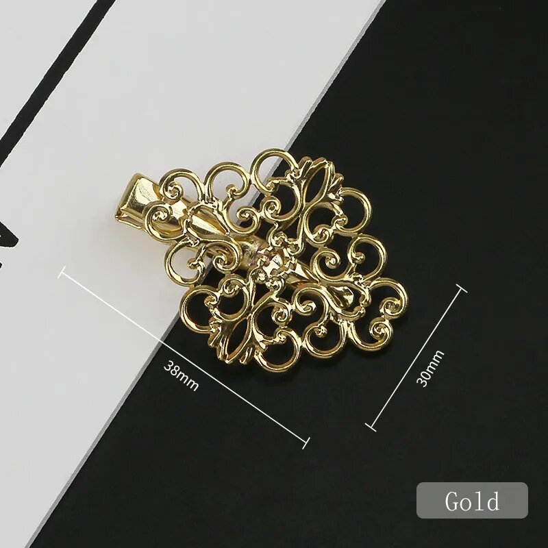 Золотая заколка для волос, 38x30 мм, Type 1 Gold