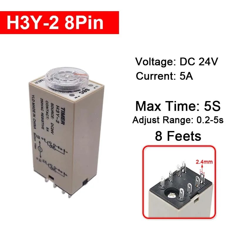 Реле времени H3Y-2 0-5seconds DC24V