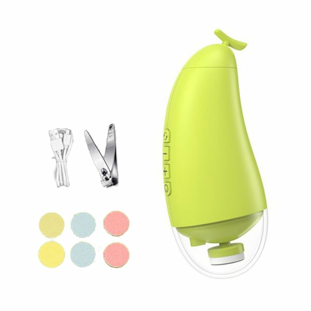 Электрические кусачки для ногтей, ногтей малышей-зеленый