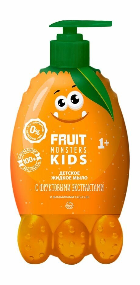 MEGA MONSTERS Жидкое мыло детское Апельсин Фрутомонстры, 400 мл