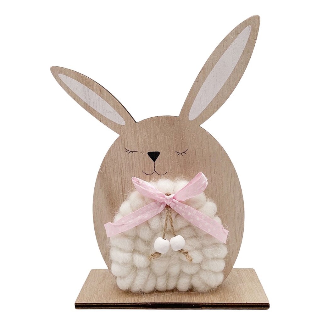 Пасхальное деревянное украшение в виде кролика-XC23069