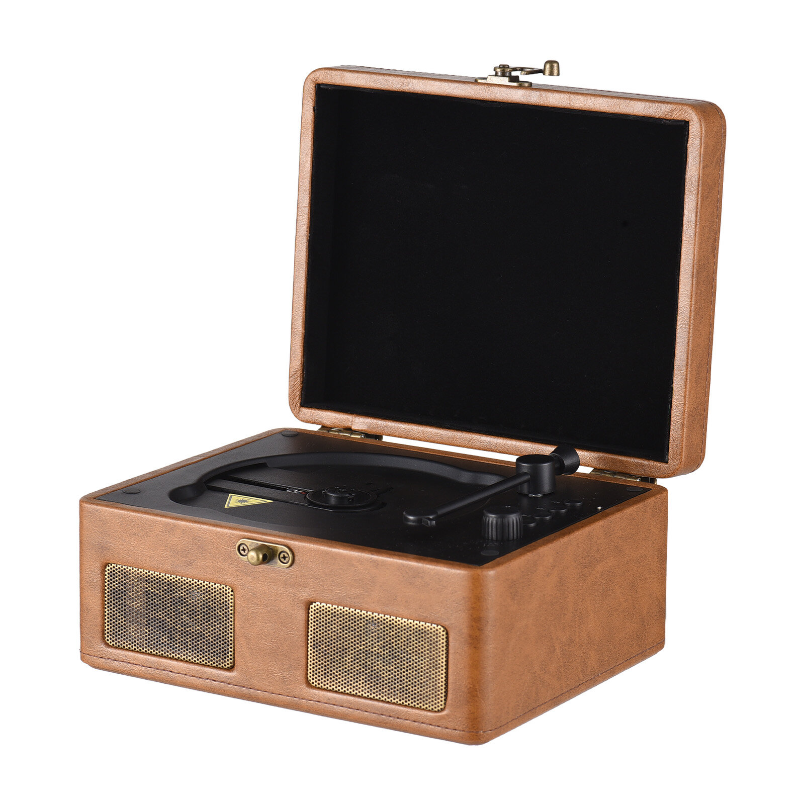 Retro CD Player Многофункциональный лотковый BT плеер Аудио турнтабли С USB воспроизведением Портативный CD плеер с пультом управления Встроенные 2 колонки Заряжаемый Беспроводной поток музыки для дома Розовый Черный Коричневый 20.5*16.5*10см 2000mAh