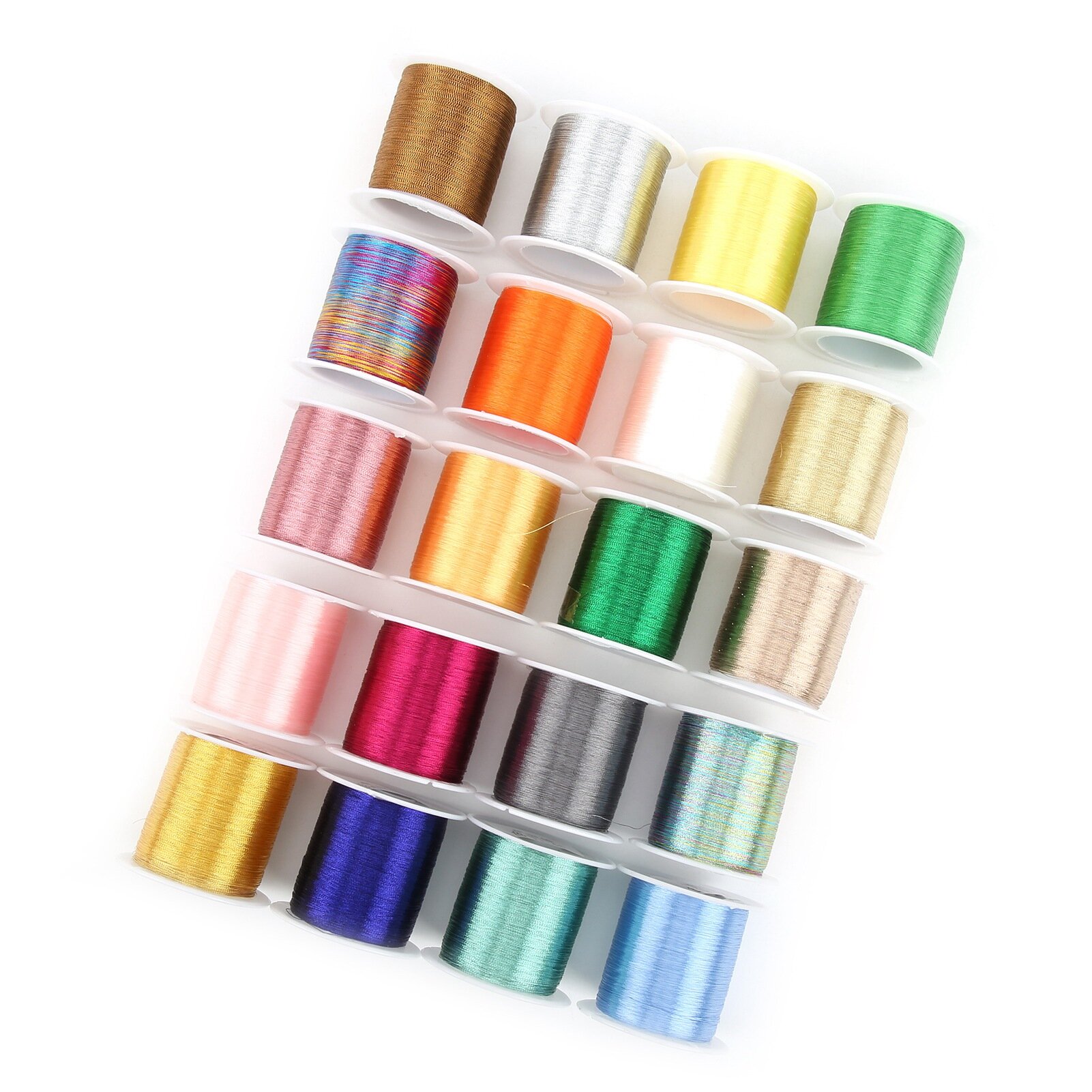 20 шт, нитки для вышивания, полиэстер, 300 метров, 20 цветов, комплект аксессуаров для швейной машины