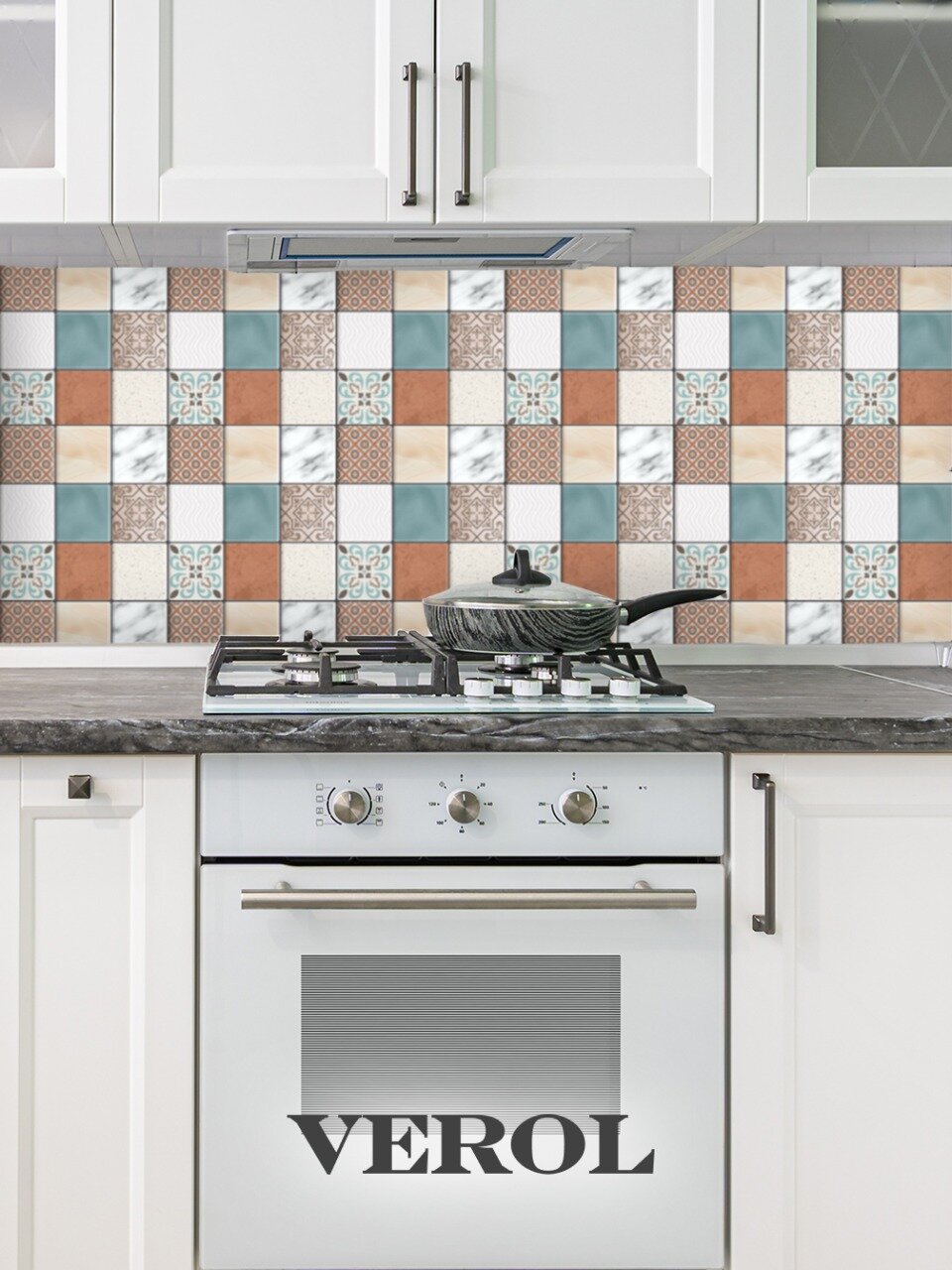 Наклейки интерьерные VEROL "Плитка" на стену, кухонный фартук, декор для дома