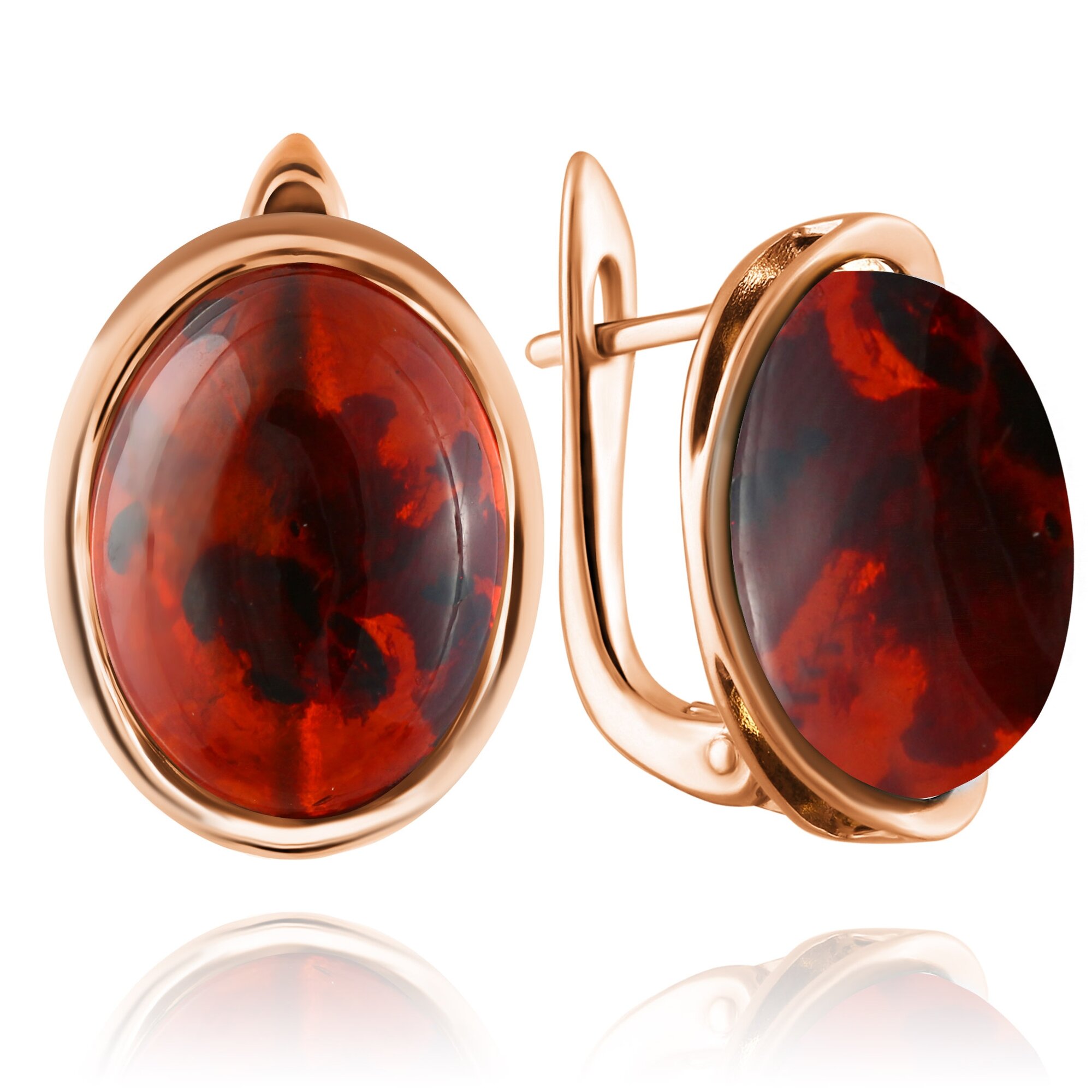 Серьги Diamant online, серебро, 925 проба, золочение, янтарь