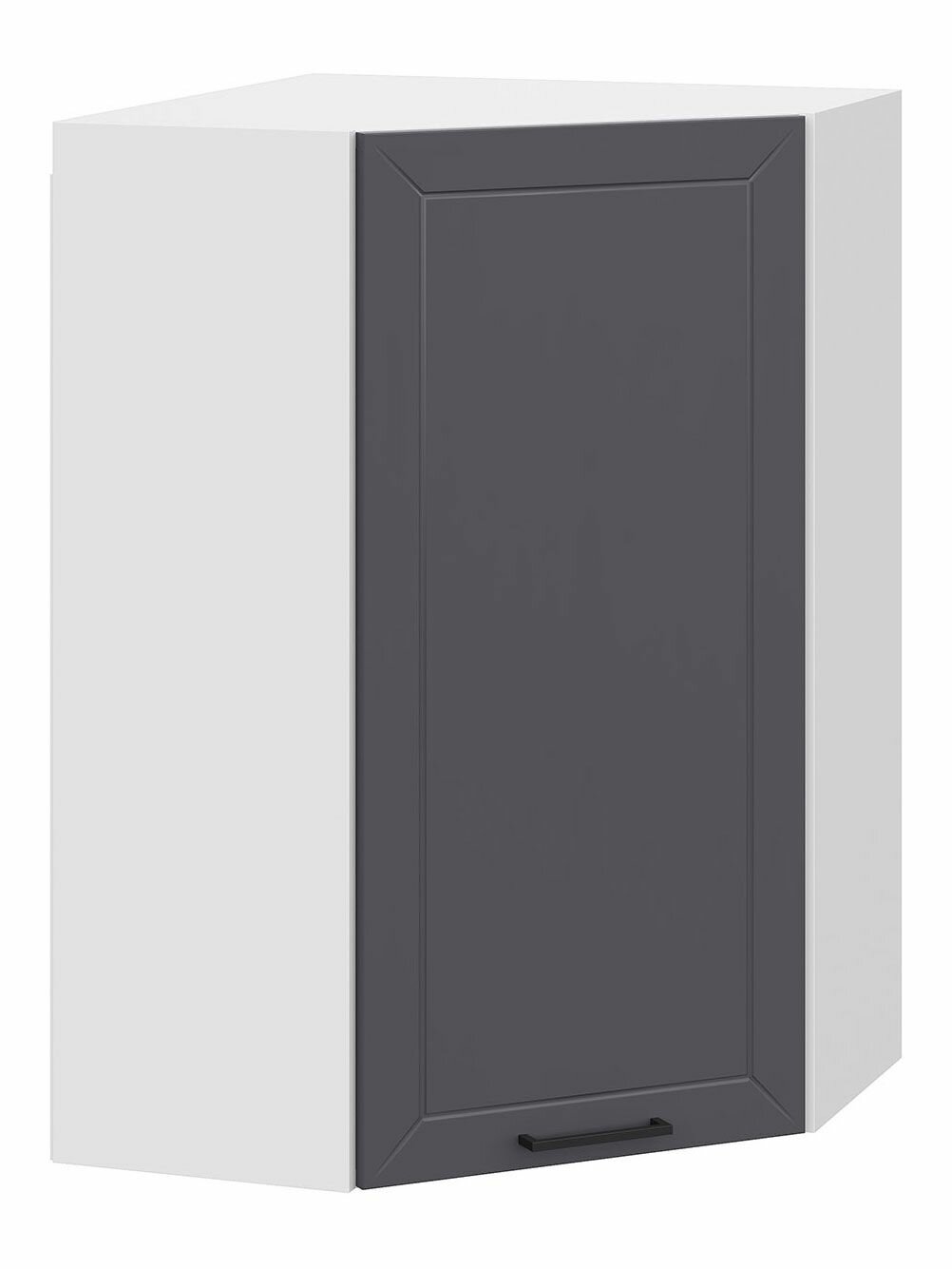 Кухонный модуль навесной, угловой шкаф Сектор с доводчиками, с полками, 60х60х91.2 см, Белый / Графит