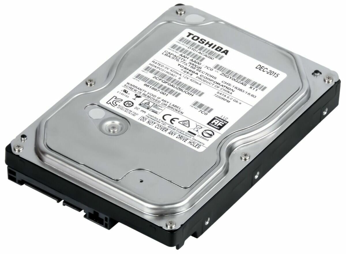 Жесткий диск Toshiba DT01ACA050, 500GB, 7200rpm, 3.5", SATA 6Gb/s, 32МБ