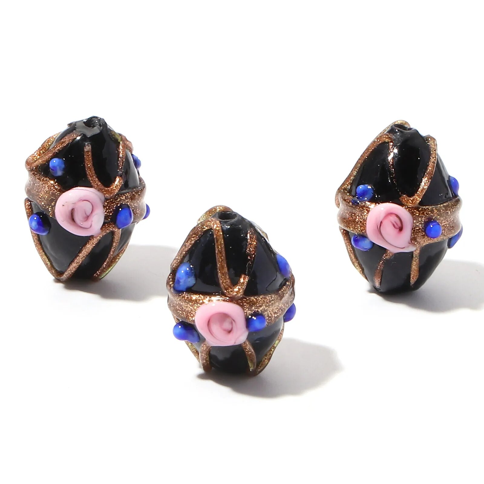 DoreenBeads разноцветные стеклянные бусины для браслетов Темно-синий, Black