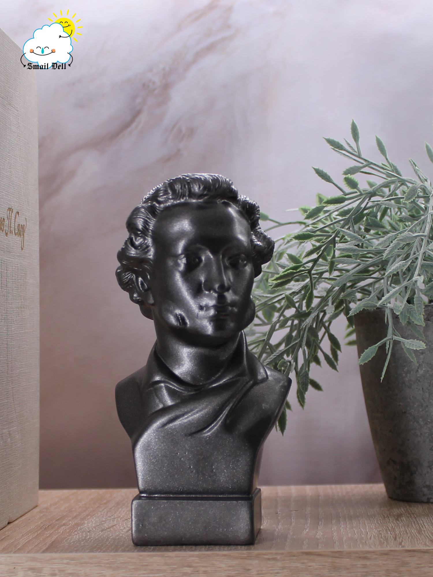 Статуэтка бюст А. С. Пушкин № 2 , 13.5 см , гипс , цвет серый металлик