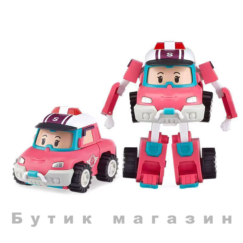 Игрушка робот трансформер Робокар Поли, Песчаный трансформер 10 см, Robocar Poli, Sandy
