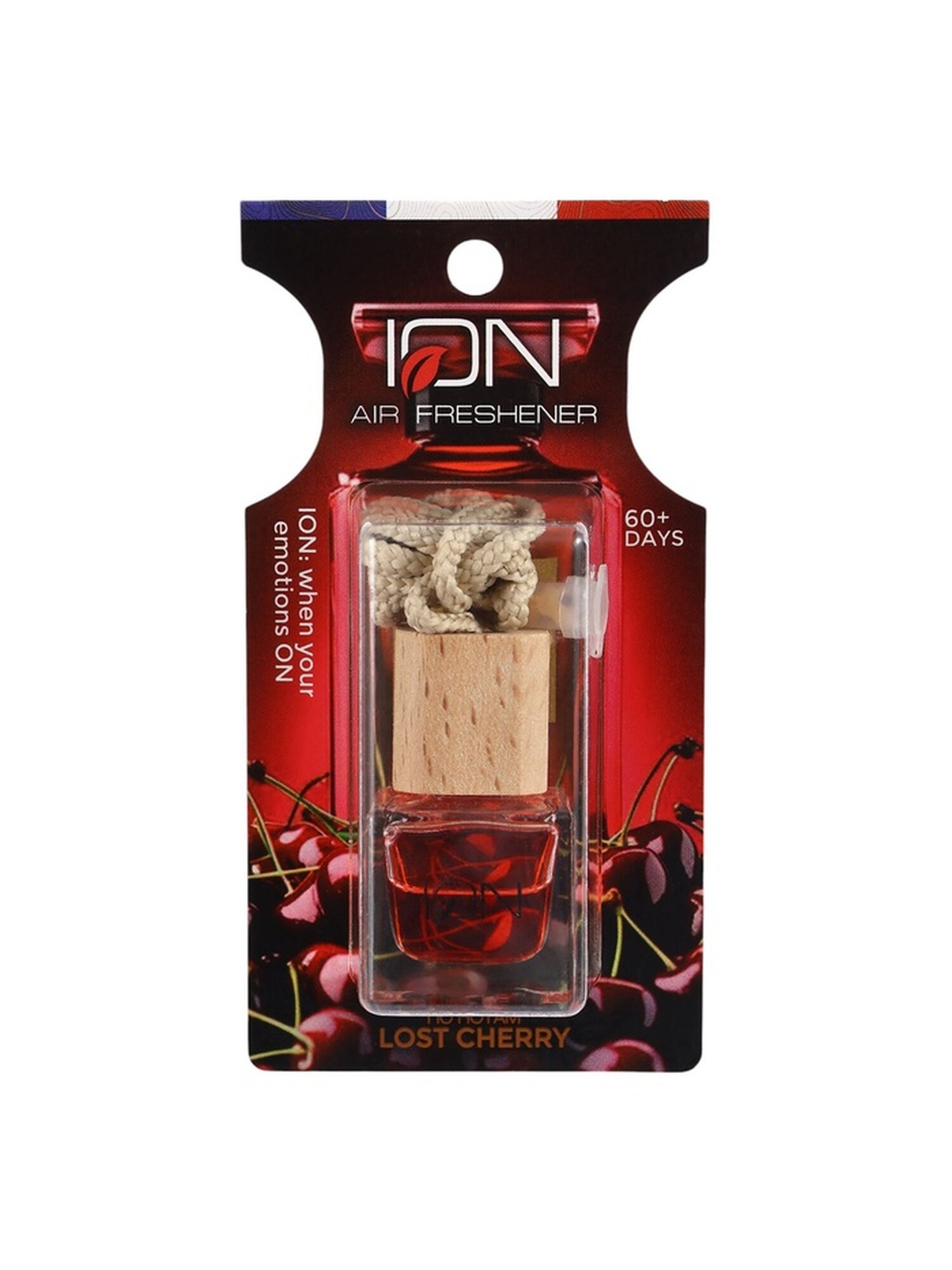 Ароматизатор ION CHERRY, для зеркала заднего вида, жидкий, 6мл, красный
