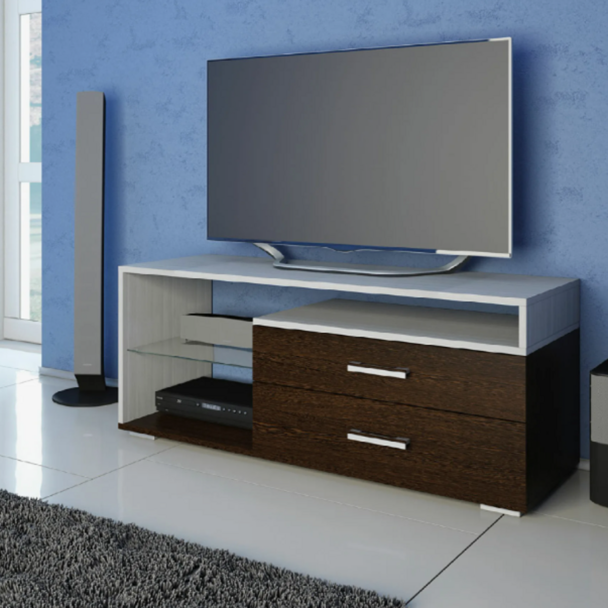 Тумба под телевизор ТВ-2 Эра 115.3х40.9х48.1 см Венге/Лоредо