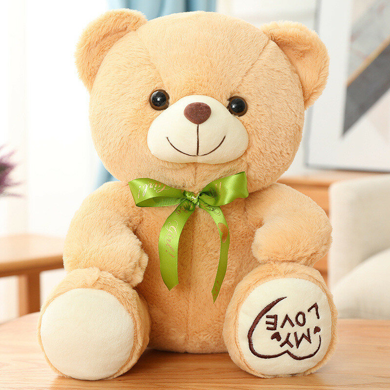 Lovely cartoon teddy bear plush toy with soft pp cotton filling for ultimate comfort khaki 25cm
