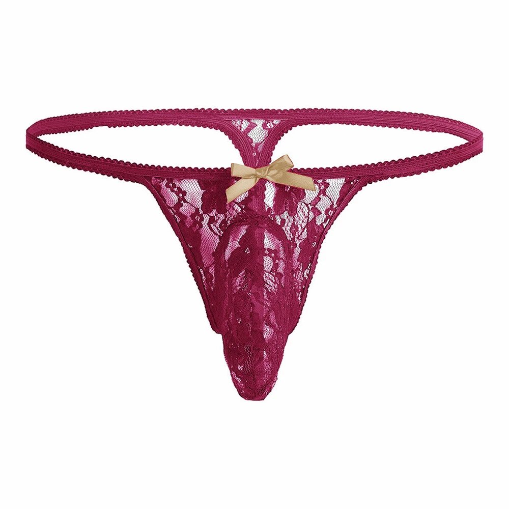 Мужские стринги ZYNCUE из полиэстера Бордовый, М, Red