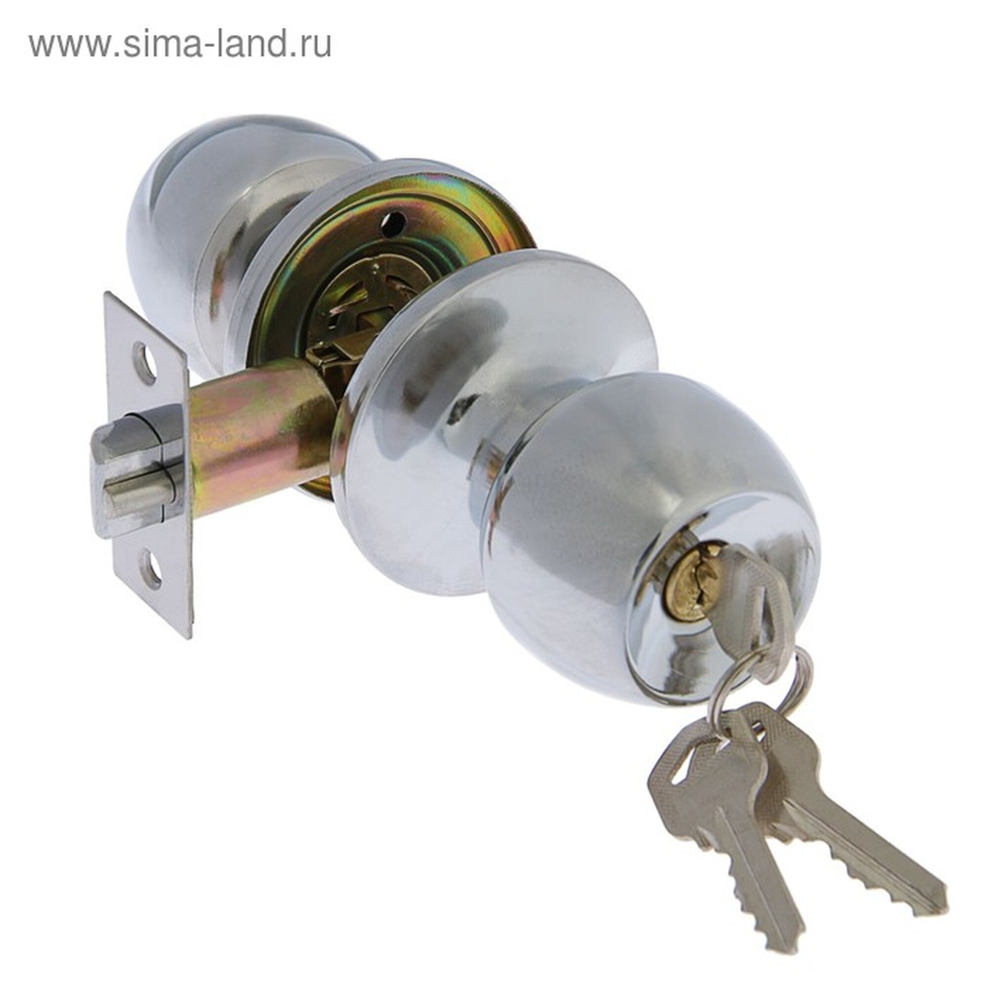 Защелка тундра 1103, с ключом, круглая, 1 шт, цвет хромированный